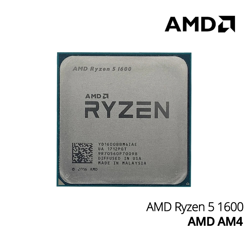 Amd Ryzen 5 1600 โปรเซสเซอร์ 3.2GHz หกแกนสิบสองเกลียว 65W R5 1600 ซ็อกเ ...