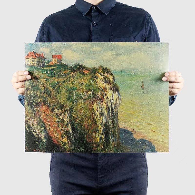 โปสเตอร์กระดาษคราฟท์ ลายภาพวาดสีน้ํามัน Monet Van Gogh Picasso ขนาด 47x36 ซม. สไตล์เรโทร สําหรับ ...