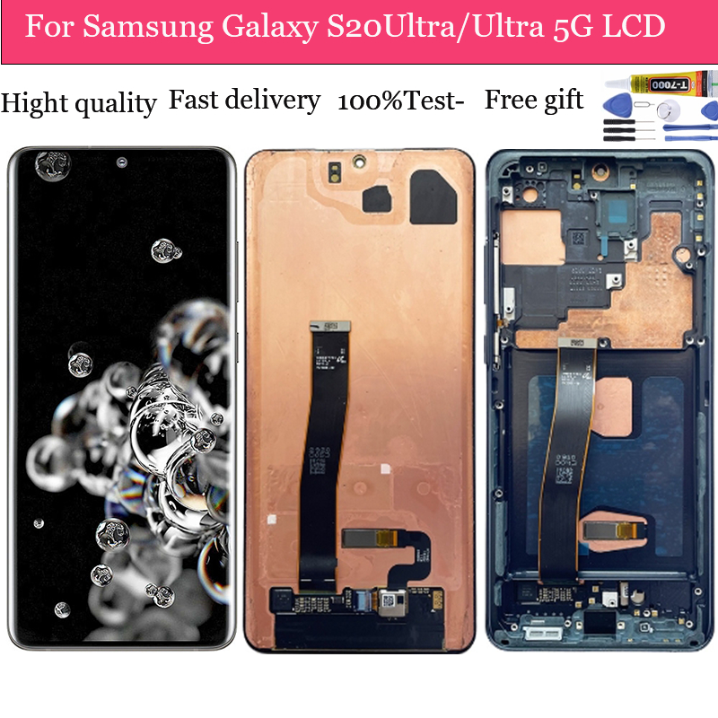 หน้าจอสัมผัส LCD และดิจิทัล 6.9 นิ้ว; S20 Ultra สําหรับ Samsung Galaxy S20 Ultra 4G 5G G988 SM ...