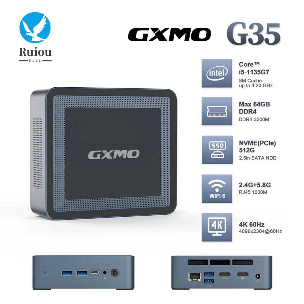 Gxmo G35 11th Intel Core i5 1135G7 Mini PC Windows 11 Pro DDR4-3200Mhz ...