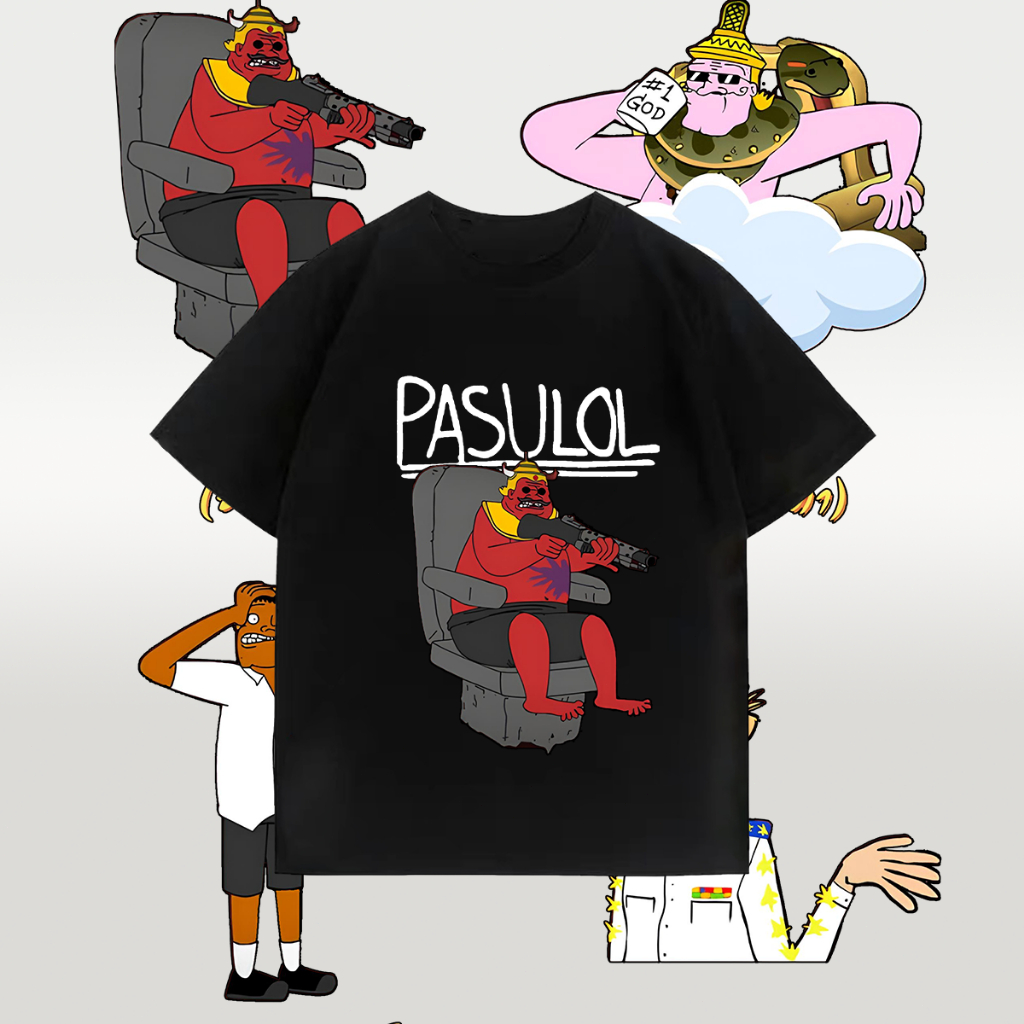 เสื้อยืด PASULOL ปีศาจทะเลเดือด ไม่จำกัดเพศ ราคาถูก ฝ้าย 100% ขนาด （S ...
