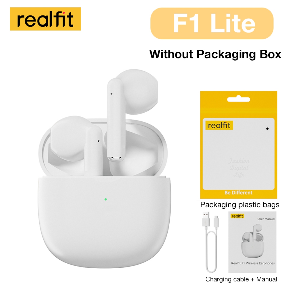 Realfit F1 TWS หูฟังบลูทูธไร้สาย เนื้อแมตต์ ขนาดเล็ก พร้อมไมโครโฟน ...