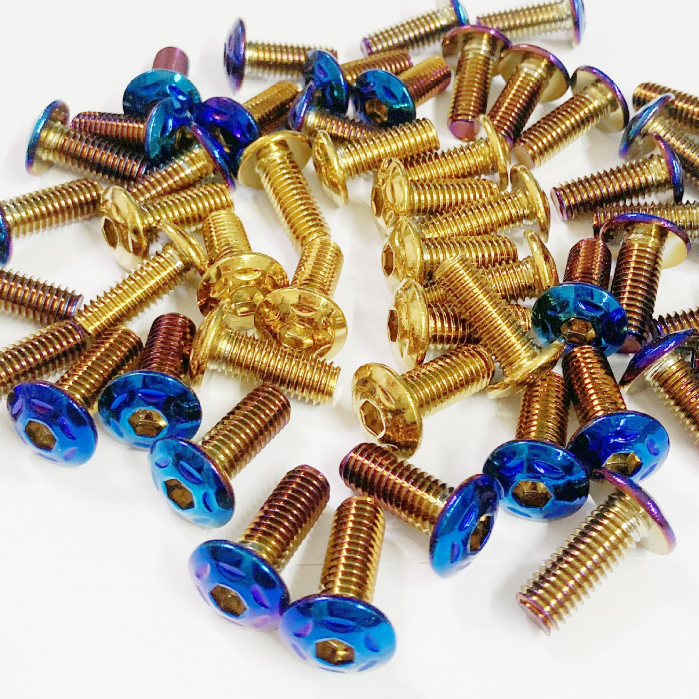 M8*25 สกรูเฟือง Hub Skru เท้าทองสีฟ้าไทเทเนียม YAMAHA Y15 LC-135 Skru ...