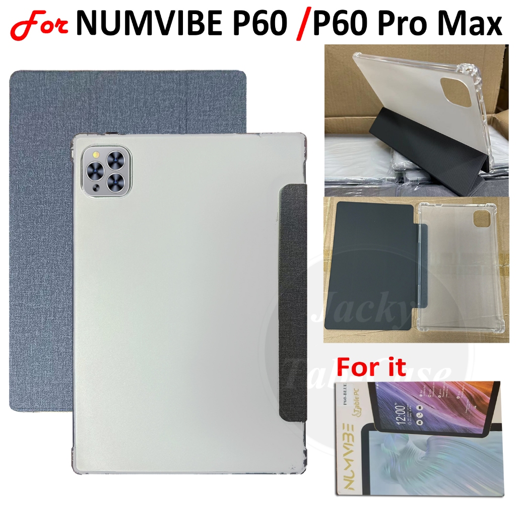 เคสแท็บเล็ตหนัง TPU นิ่ม ฝาพับ พร้อมขาตั้ง สําหรับ NUMVIBE P60 Tablet ...