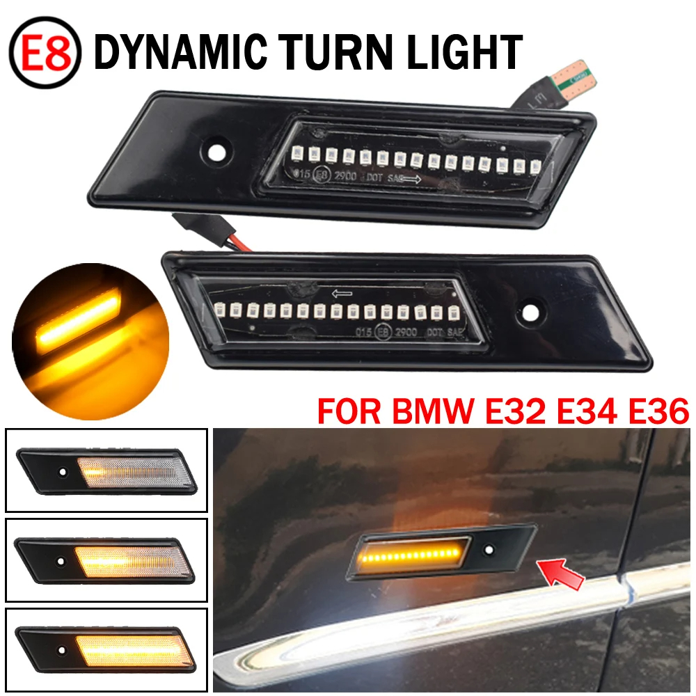 หลอดไฟเลี้ยวไดนามิก Led สําหรับ BMW E30 E32 E34 E36 1990-1996 M3 M5 3 5 ...