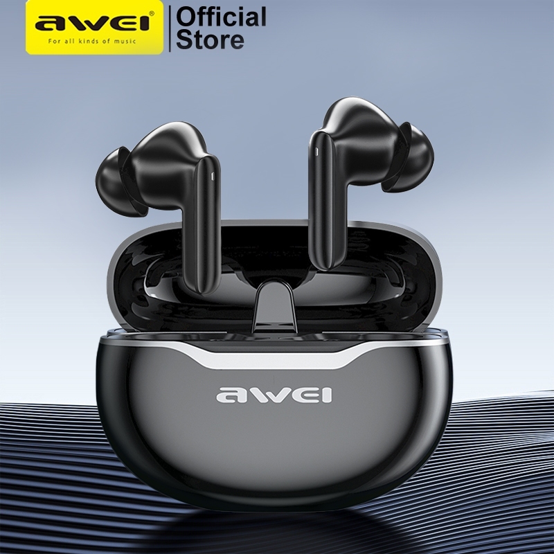 Awei T50 หูฟังบลูทูธไร้สาย Bluetooth Earphone ตัดเสียงรบกวน เสียงรอบทิศทาง 3D เบสหนัก มีไมค์ ...