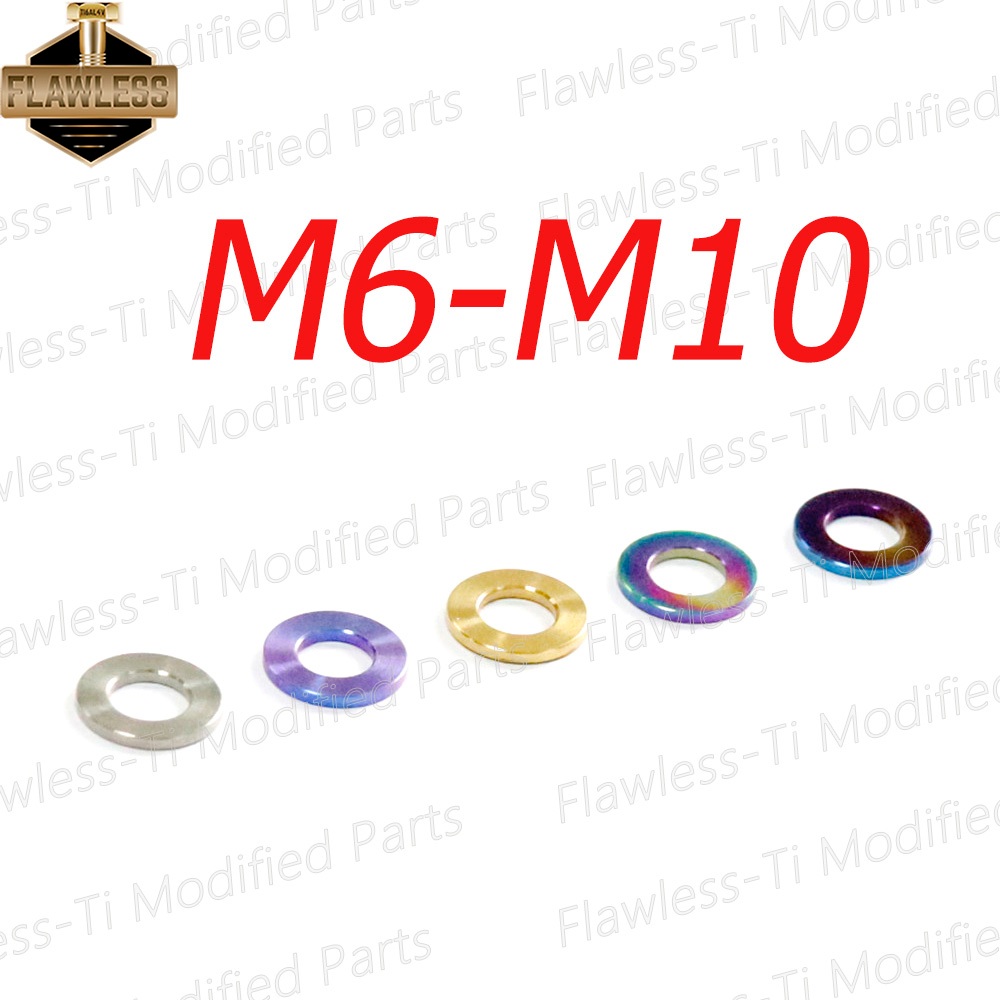 FLAWLESSTI M6 M8 M10 แหวนรองไทเทเนียม แบบแบน Gr5 สําหรับ Honda Forza ...