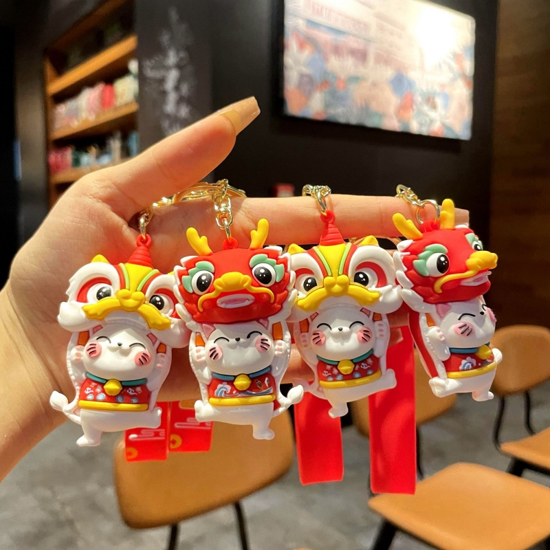 Fortune Cat Keychain /Couple Keychain / Chinese New Year Gift | Shopee ...