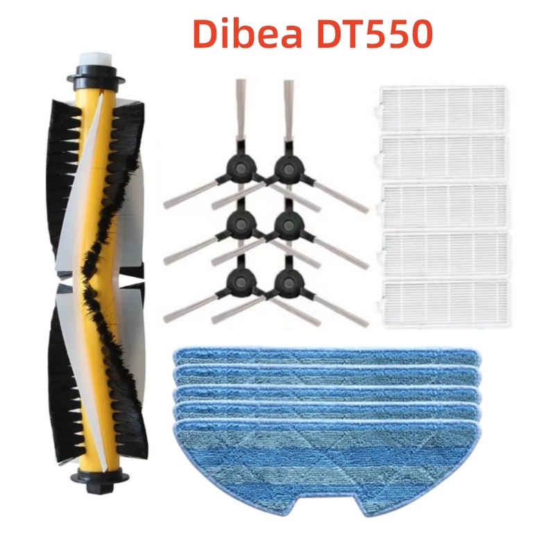 แปรงลูกกลิ้ง แปรงด้านข้าง แผ่นกรอง HEPA สําหรับหุ่นยนต์ดูดฝุ่น Dibea ...