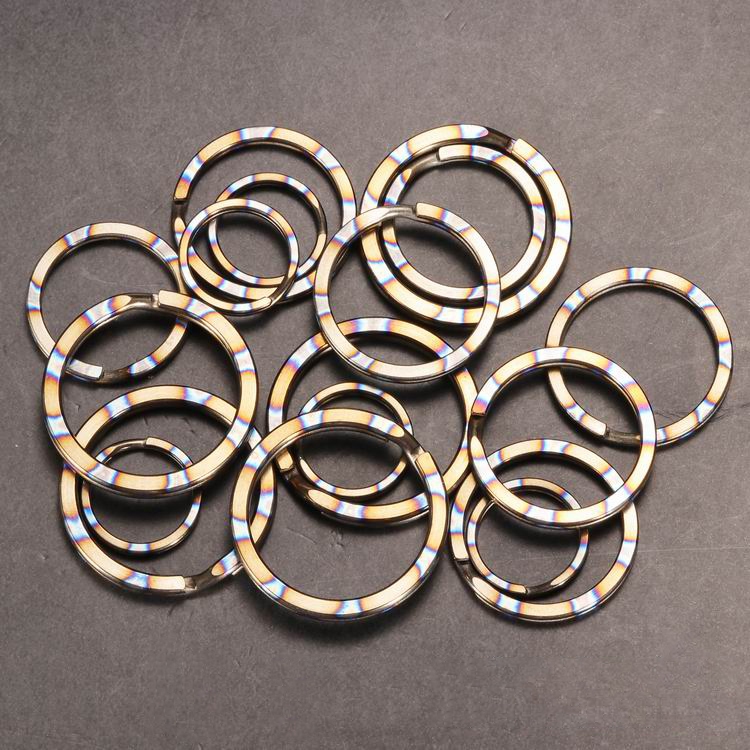 CNEDC Flame Pattern Titanium Alloy Ultra Light Key Hanging Key Ring DIY ...