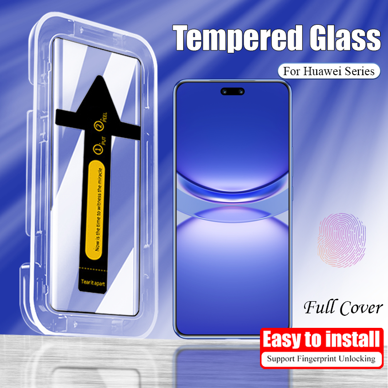 ติดตั้งง่ายกระจกนิรภัยสําหรับ Huawei P60 P50 P40 P30 Mate 60 50 40E Pro Art RS Pro + 5G ป้องกัน ...