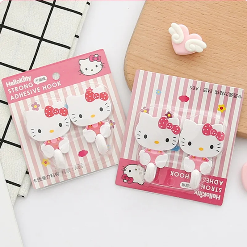 2 ชิ้นชุด Hello Kitty Sanrio Strong Self ตะขอกาว Key Storage แขวน ...