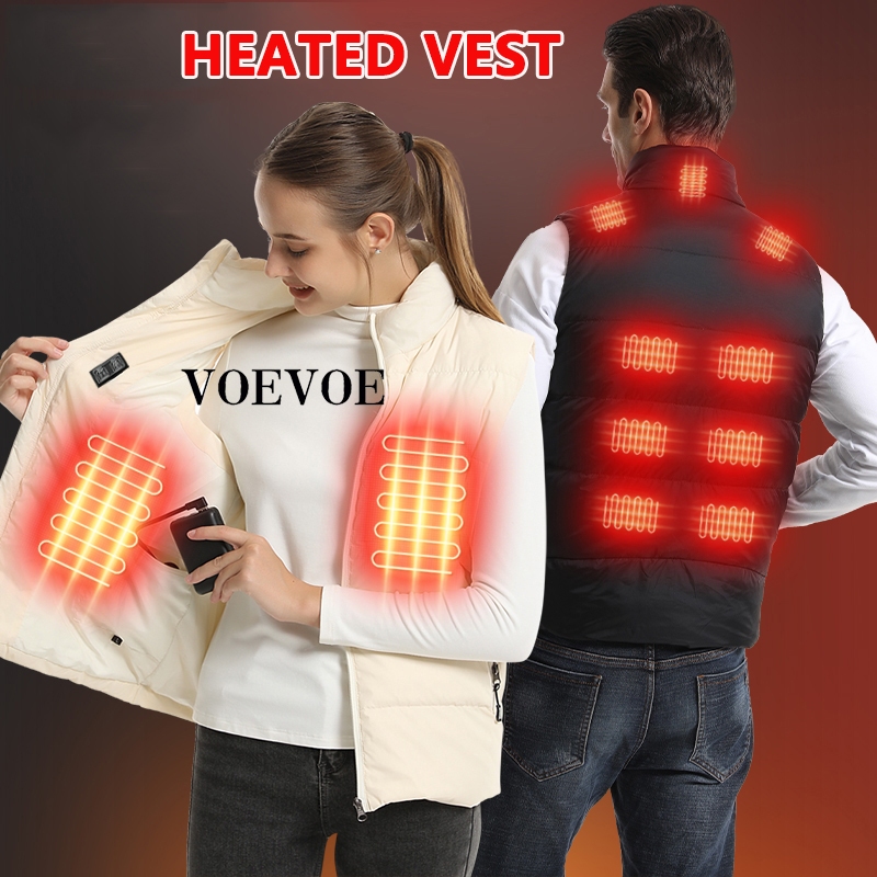 Voevoe เสื้อกั๊กทําความร้อน 15 โซน USB สําหรับผู้ชาย และผู้หญิง (ไม่รวมแบตเตอรี่) | Shopee Thailand