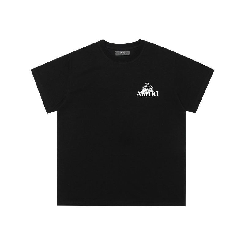 Amiri Cupid Angel 22ss Niche Tide Brand High Street เสื้อยืดแขนสั้น ทรงหลวม สีพื้น สําหรับผู้ชาย ...