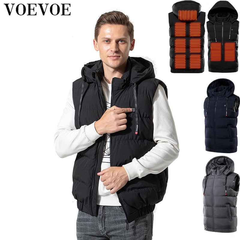 【M-7XL】VOEVOE เสื้อกั๊กทําความร้อนไฟฟ้า USB 9 โซน (ไม่รวมแบตเตอรี่) | Shopee Thailand