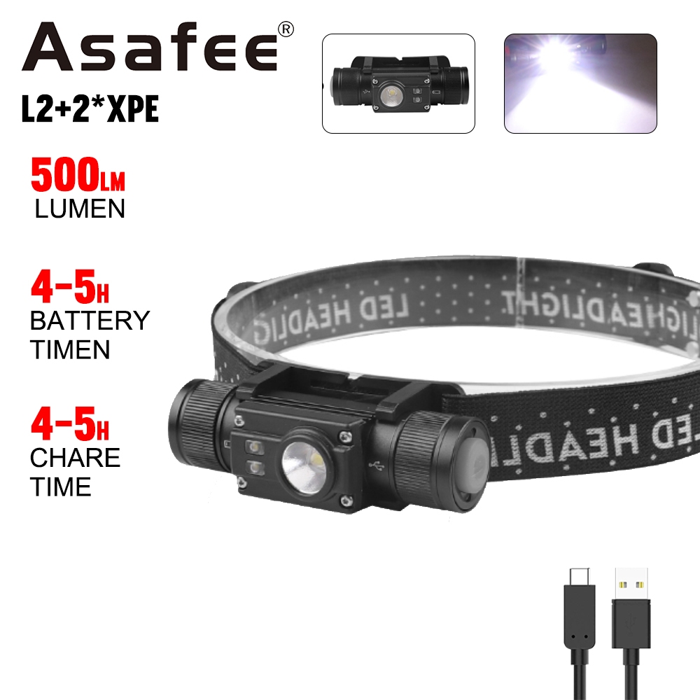 Asafee SY5840 42 43 ไฟหน้า LED 500LM L2 XPE XTE COB T6 หรี่แสงได้ ชาร์จ ...