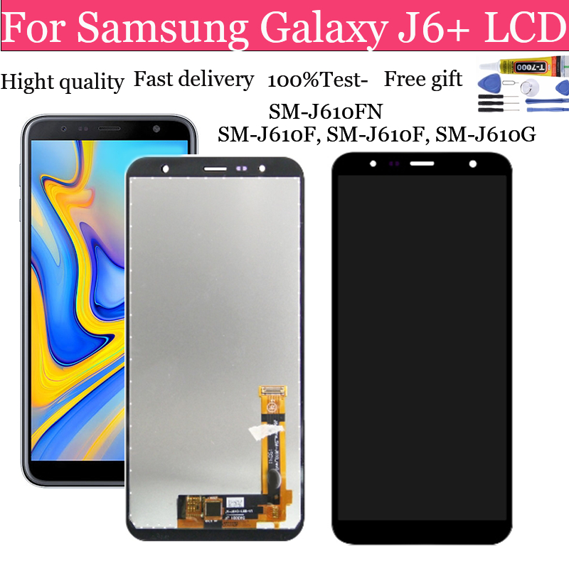 อะไหล่หน้าจอสัมผัส LCD แบบเปลี่ยน สําหรับ SAMSUNG Galaxy J6 Plus J610 ...