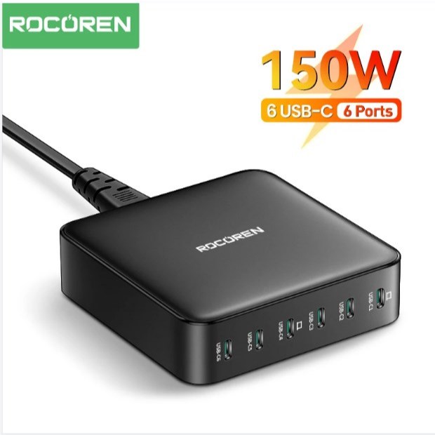 แท่นชาร์จ USB Type C 150W ความเร็วสูง 6 พอร์ต ชาร์จเร็ว | Shopee Thailand