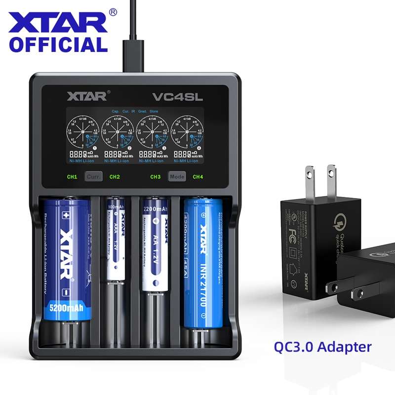 Legit XTAR VC4SL QC3.0 อุปกรณ์ชาร์จแบตเตอรี่ Micro USB สําหรับแบตเตอรี่ ...
