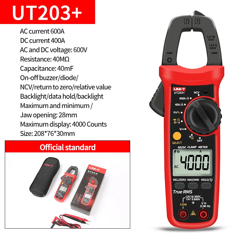 Uni-t แคลมป์มิเตอร์ดิจิทัล UT201 UT202 UT202A UT203 UT204 Plus | Shopee ...