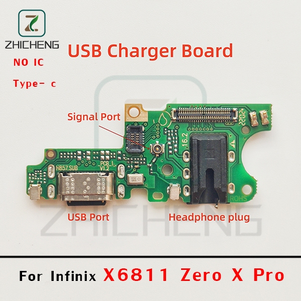สําหรับ Infinix Zero X Pro X6811 USB Charger พอร์ตปลั๊กหูฟังแจ็คเสียง ...