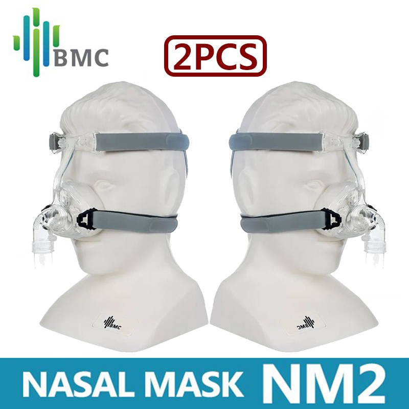 [2 ชิ้น] BMC NM2 CPAP หน้ากากปิดจมูก ระบายอากาศ อินเตอร์เฟซ พร้อมหมวก ...