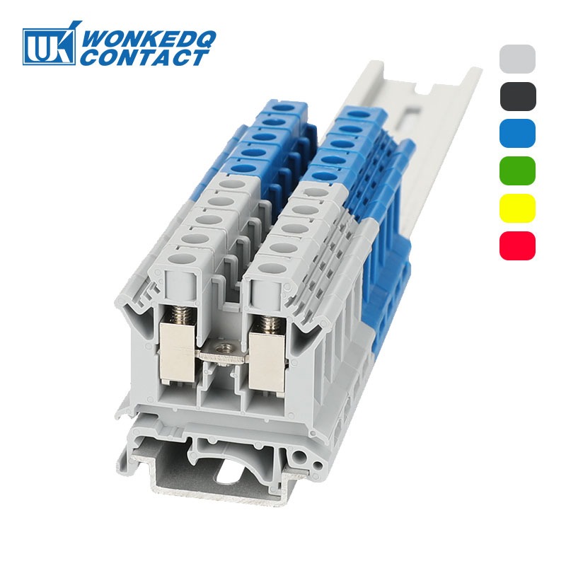 10 ชิ้น UK 10N Din Rail สกรู Terminal Block 10mm2 20-6 AWG Universal ...