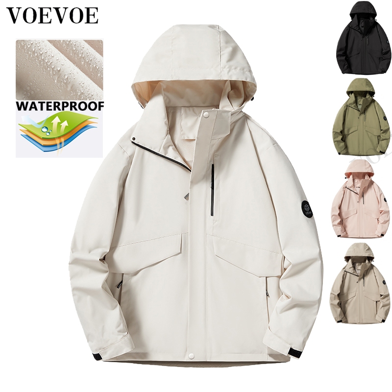 Voevoe เสื้อแจ็กเก็ต มีฮู้ด กันน้ํา กันลม สําหรับคู่รัก | Shopee Thailand