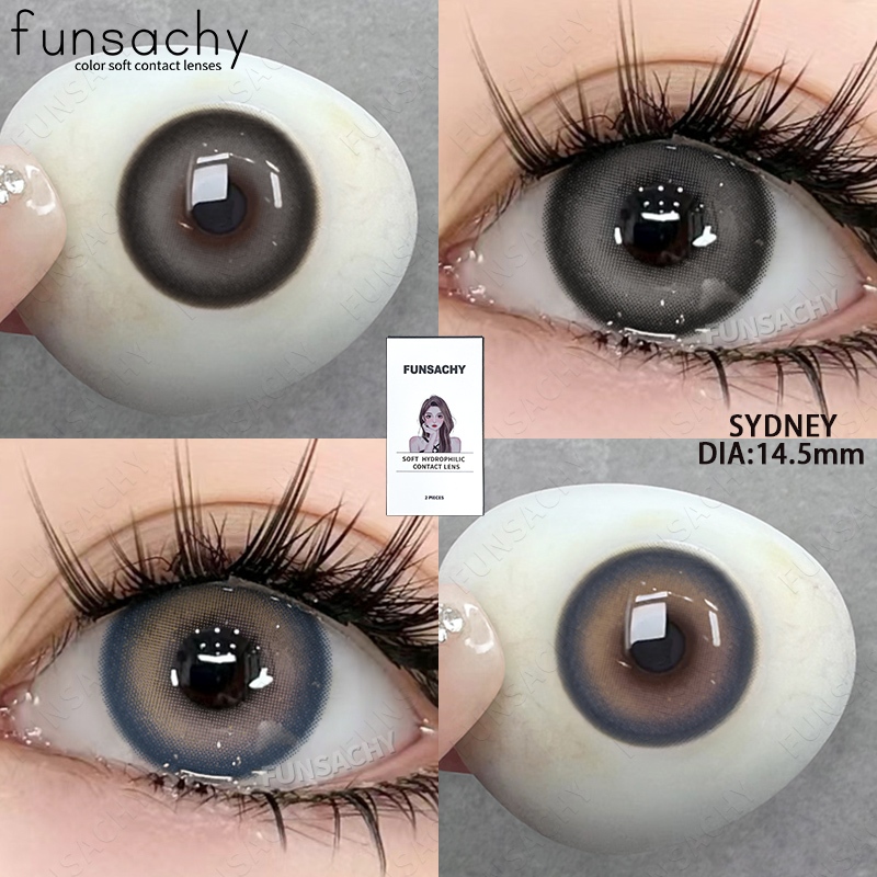 Sydney gray คอนแทคเลนส์ตาโตหวาน 1คู่/2ชิ้น นิ่มใส่สบาย เวอร์ชั่นเกาหลี ...