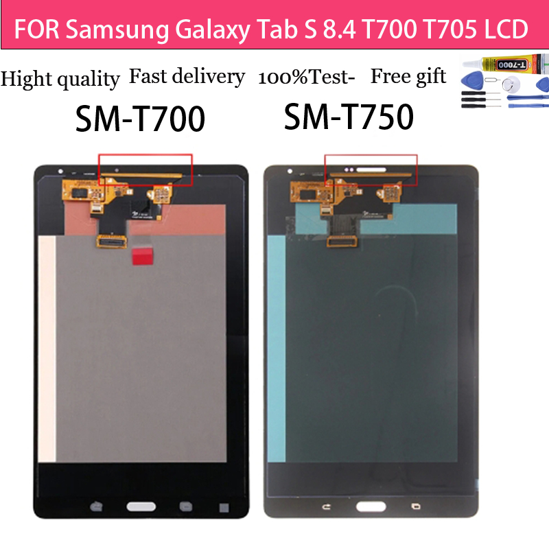 อะไหล่หน้าจอสัมผัสดิจิทัล LCD SM-T705 SM-T700 T705 T700 สําหรับ Samsung ...