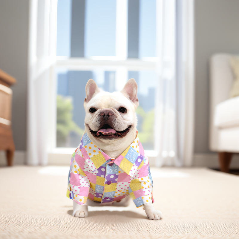 GOU-HOME เสื้อหมา ผ้าฝ้าย กันการสูญเสียขน สไตล์ฝรั่งเศส ฤดูใบไม้ร่วง ...