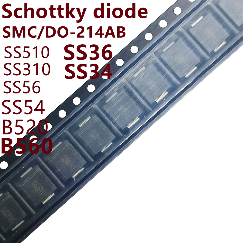 ไดโอด Shoteki SMC DO-214AB SS34 SS36 SS310 SS54 SS56 SS510 B520 B560 20V 30V 40V 50V 60V 80V ...