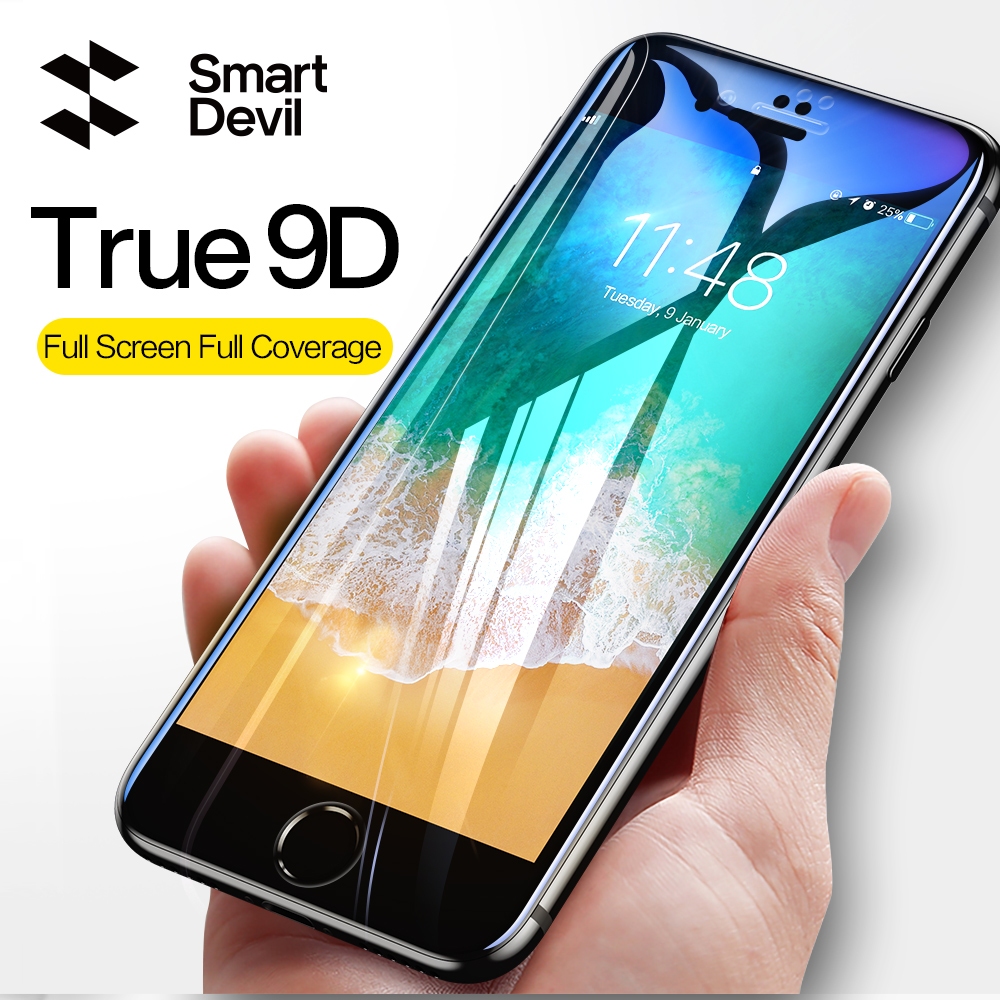 SmartDevil กระจกนิรภัย กันรอยนิ้วมือ กันตก เต็มจอ สําหรับ iPhone 7 8Plus 6S | Shopee Thailand