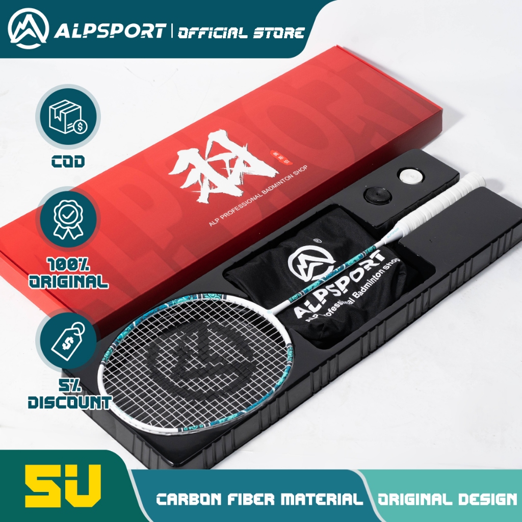 ALP XW 6U Super Light 100% ไม้แบดมินตันคาร์บอนไฟเบอร์พร้อม String Myth ...