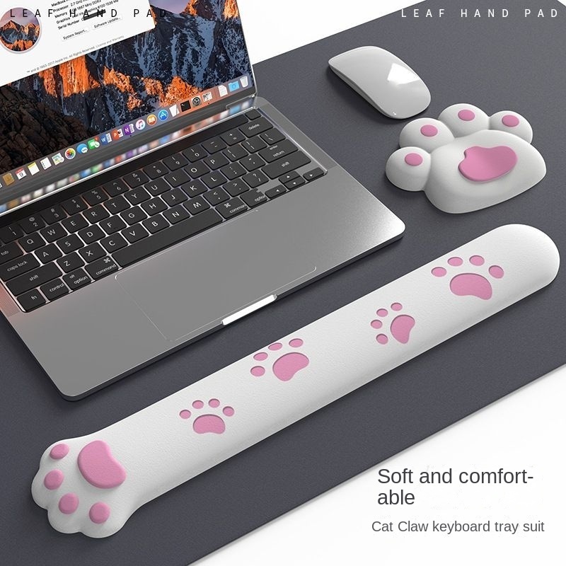 Cat Paw Keyboard Wrist Rest Memory Foam Mouse Pad Ergonomic Soft Gel ...