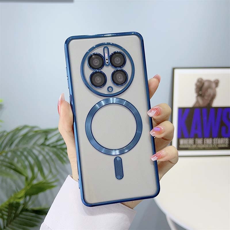 สําหรับ Huawei Mate 30 30Pro 40 40Pro 50Pro 60Pro 60Pro 70 70Pro หรูหราชุบไร้สายชาร์จแม่เหล็กใส ...