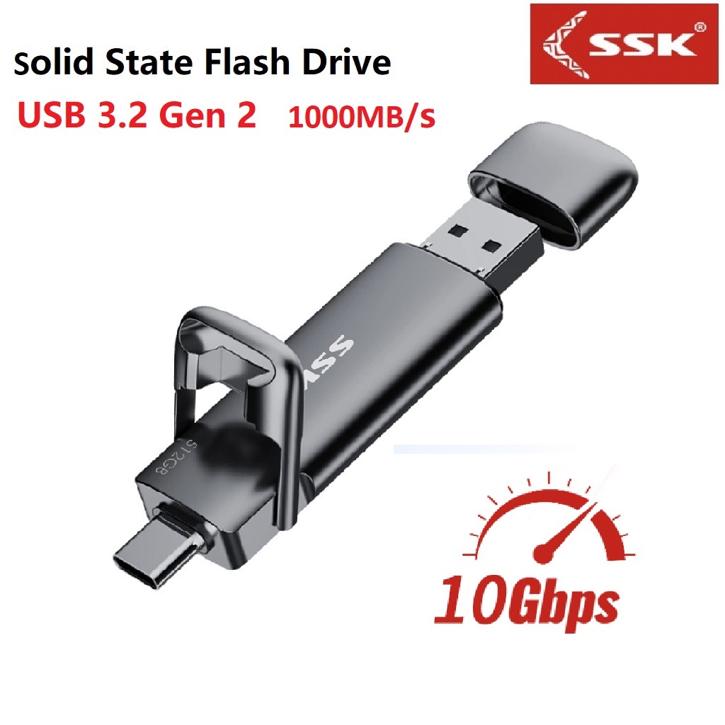 SSK 1000MB/s SD301 PRO แฟลชไดร์ฟ 1TB USB C Flash Drive Type C OTG USB3.2 Gen2 แฟลชไดร์ฟ 1TB ...