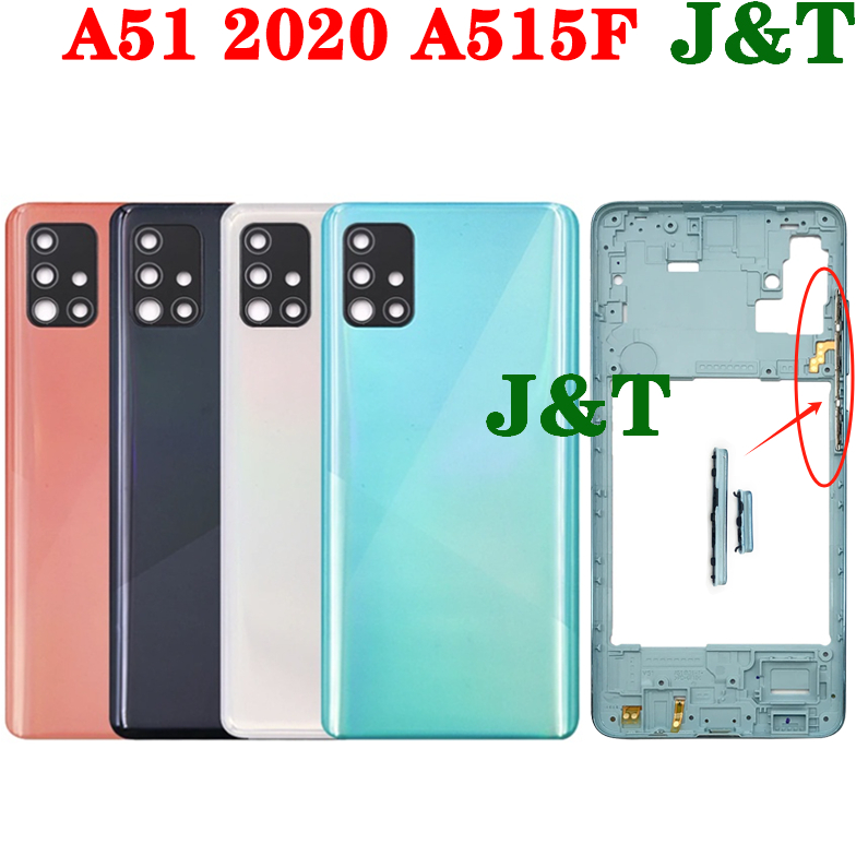 สําหรับ Samsung A51 2020 A515F แบตเตอรี่ฝาหลังประตู LCD ด้านหน้ากลาง ...