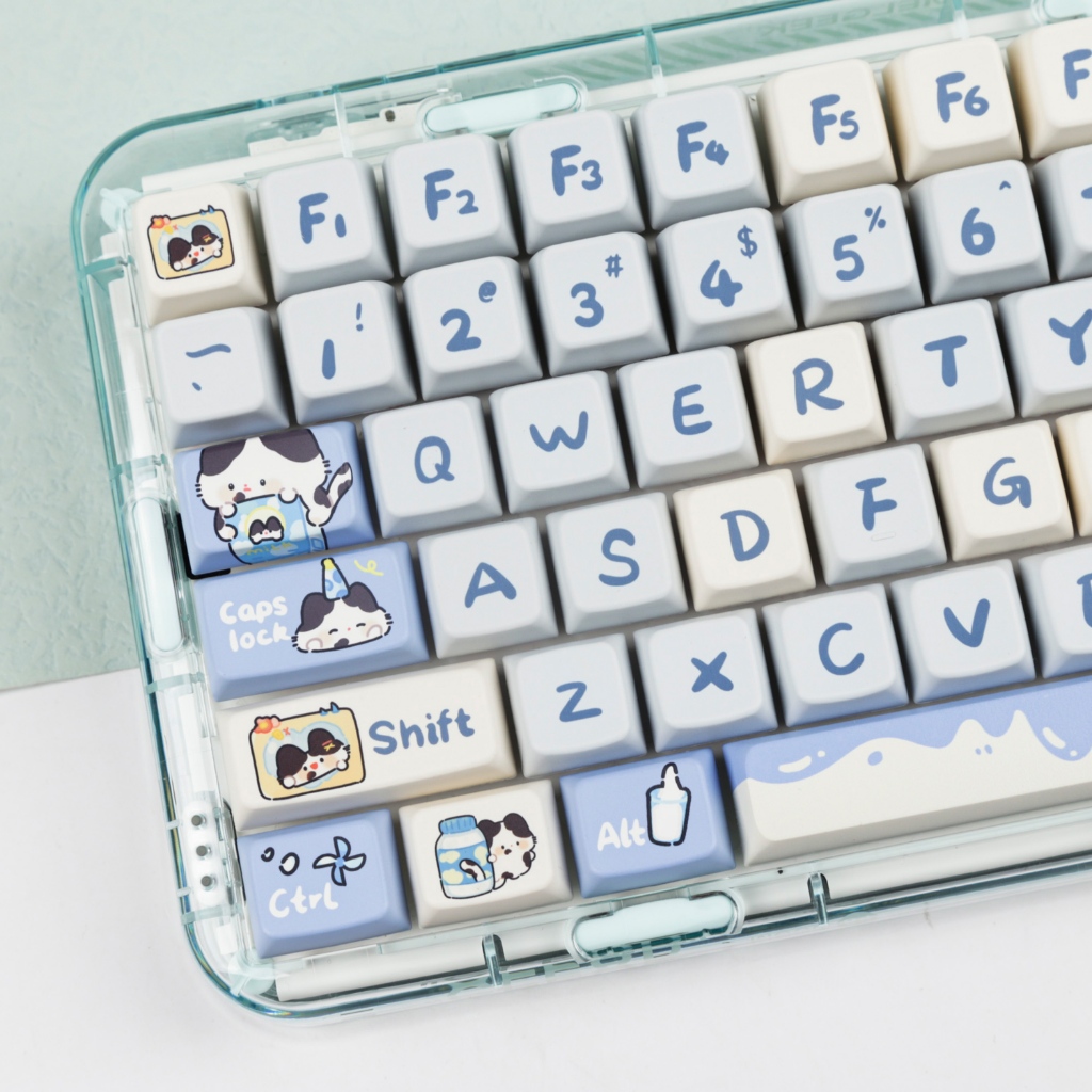 Cow Meow keycaps MDA profile 140 keys pbt fabric dye sublimation 104 ...