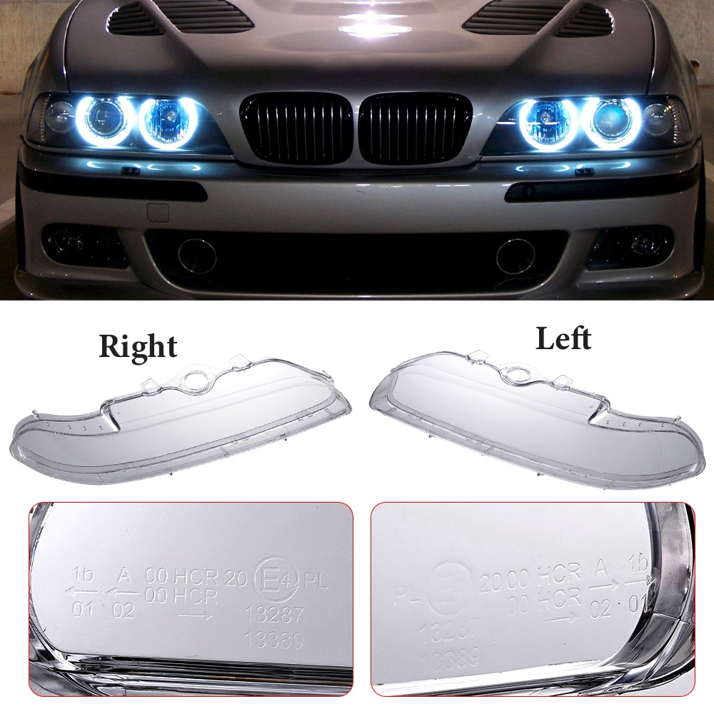 ฝาครอบเลนส์ไฟหน้ารถยนต์ ซ้าย ขวา สําหรับ BMW E39 Facelift 1996-2003 2 ...