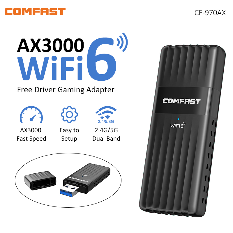 COMFAST ตัวรับสัญญาณ wifi คอมพิวเตอร์ AX3000 Wifi 6 USB ในตัว 2dBi USB3 ...