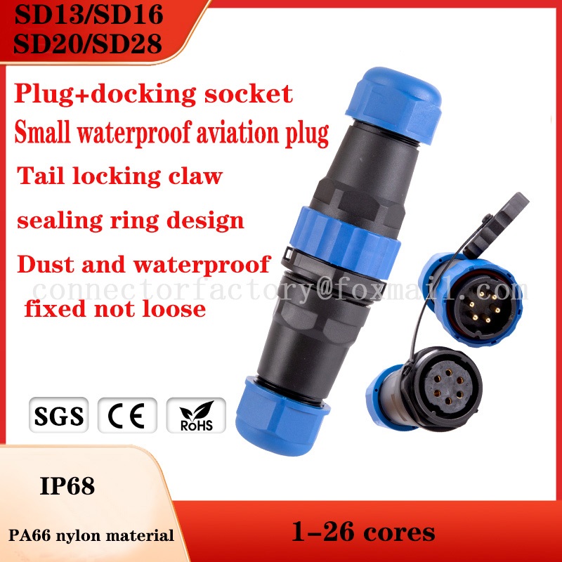 ซ็อกเก็ตปลั๊กเชื่อมต่อ ตัวผู้ และตัวเมีย กันน้ํา SD13 16 20 28 IP68 6-9-26 แกน | Shopee Thailand