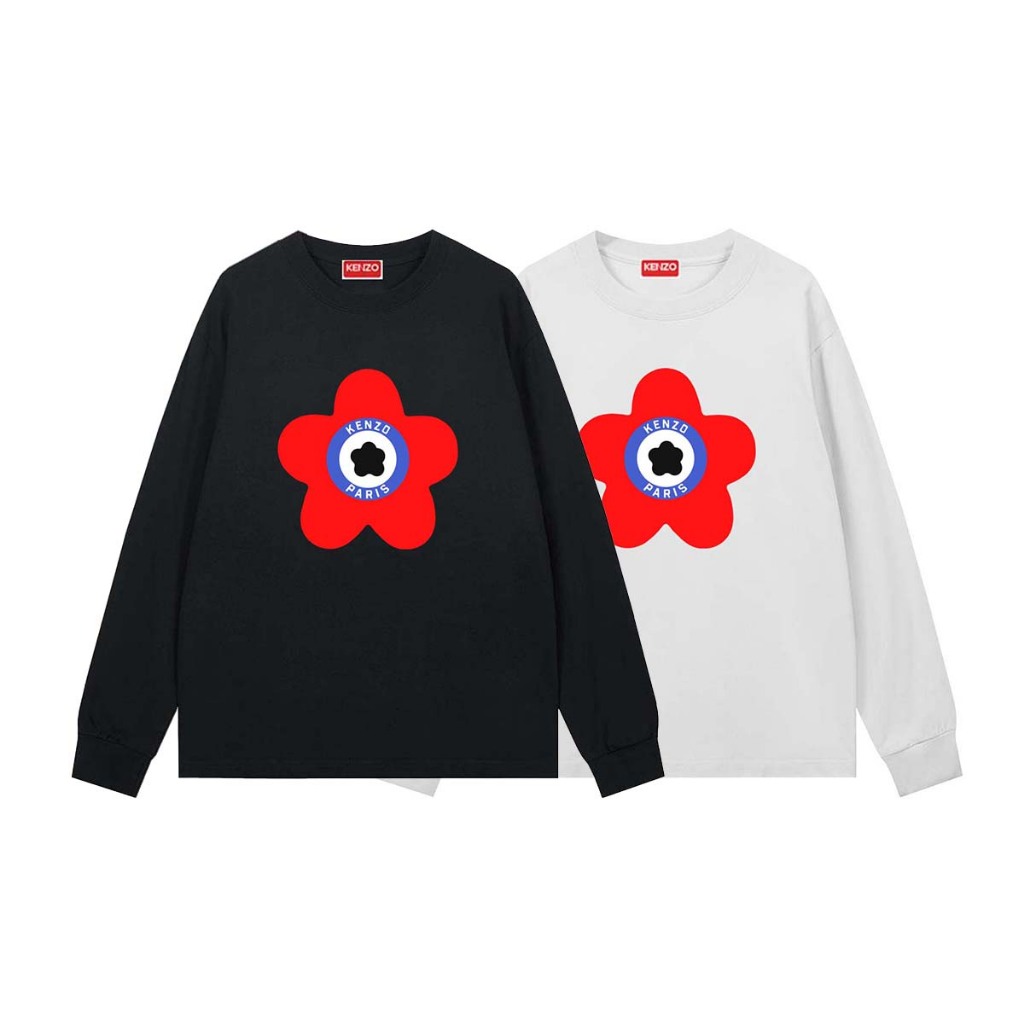 Kenzo Takada มีโลโก้ดอกไม้ขนาดใหญ่ที่หน้าอก อิ่มตัวของมหาวิทยาลัย Jungle Teams BOKE FLOWER เสื้อ ...