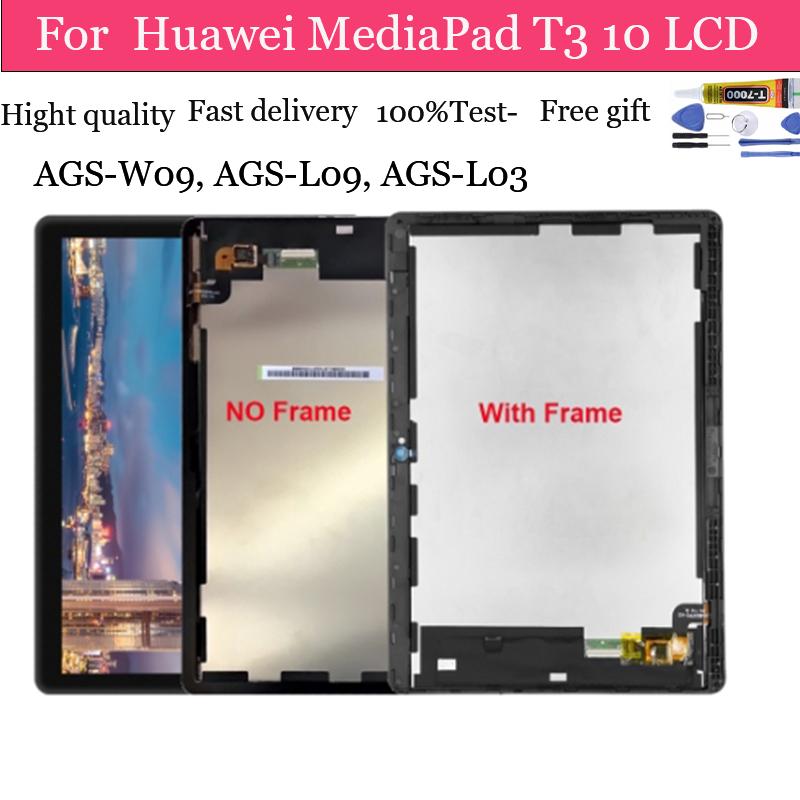 อะไหล่หน้าจอสัมผัสดิจิทัล LCD แบบเปลี่ยน สําหรับ Huawei MediaPad T3 10 ...