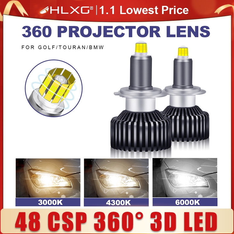หลอดไฟเทอร์โบ Canbus H11 H7 LED ไฟหน้า หลอดไฟรถยนต์ H1 CSP 9005 9006 HB3 HB4 12V 6000K 3000K ...