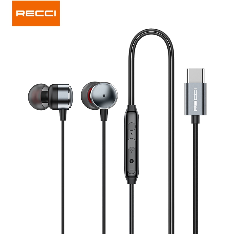 Recci REP-L38 หูฟังอินเอียร์ แบบมีสาย Type-c โลหะ ควบคุมด้วยสายอัจฉริยะ เสียงสเตอริโอ | Shopee ...
