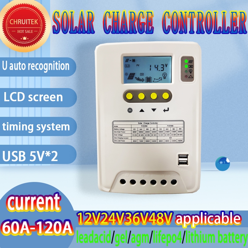 MPPT solar charger ชาร์จพลังงานแสงอาทิตย์ Controller 60A 80A 100A 120A ...