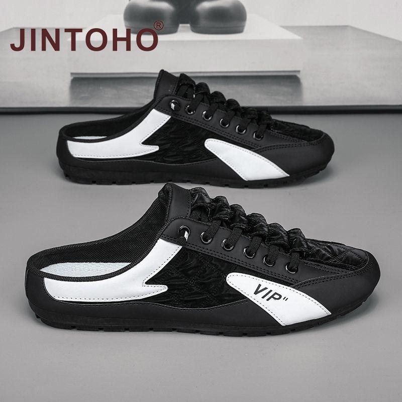 【JINTOHO】รองเท้าแตะลําลอง ผ้าใบ สวมครึ่งเท้า แฟชั่นฤดูร้อน สําหรับ ...
