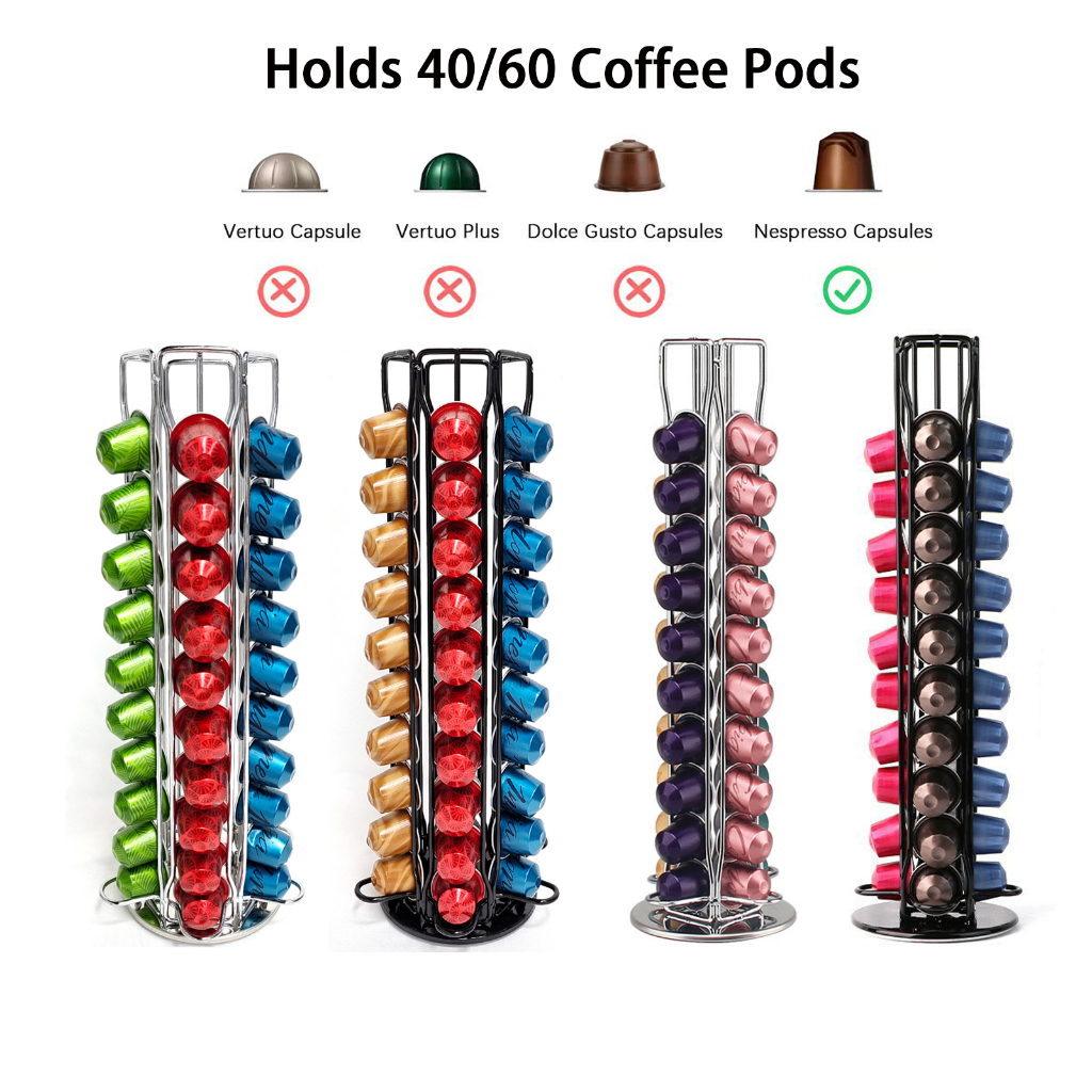 40/60PCS Nespresso Capsule Pod Holder Stand Rack Display แคปซูลกาแฟชุบ ...