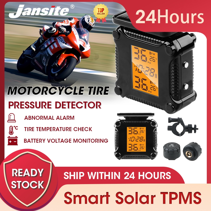 Jansite เซนเซอร์วัดความดันลมยางรถมอเตอร์ไซค์ TPMS ดิจิทัล ไร้สาย กัน ...